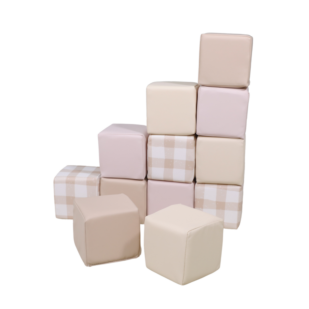 Foam Building Blocks | Pink | Gingham | Camel | Sand – Play Planet Kids