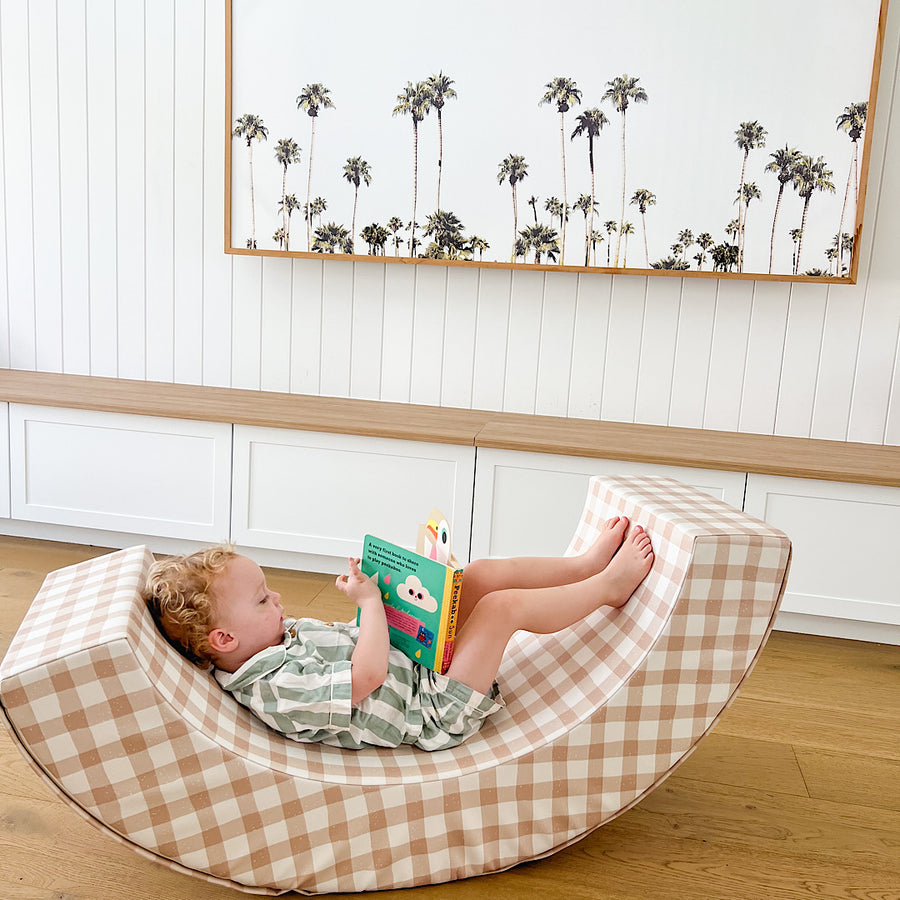 Rainbow Rocker Gingham | Sand | Caramel | – Play Planet Kids