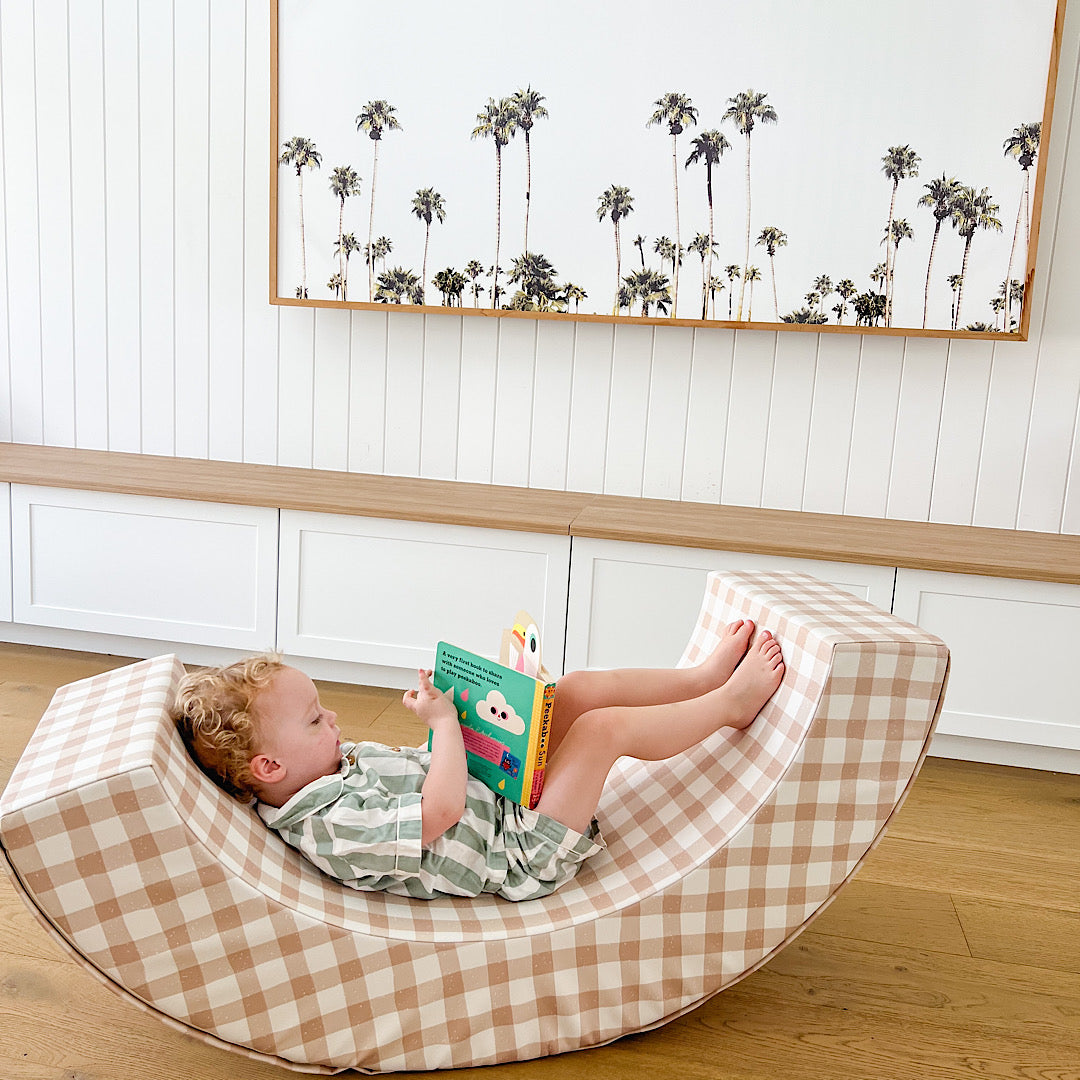 Rainbow Rocker Gingham | Sand | Caramel | – Play Planet Kids
