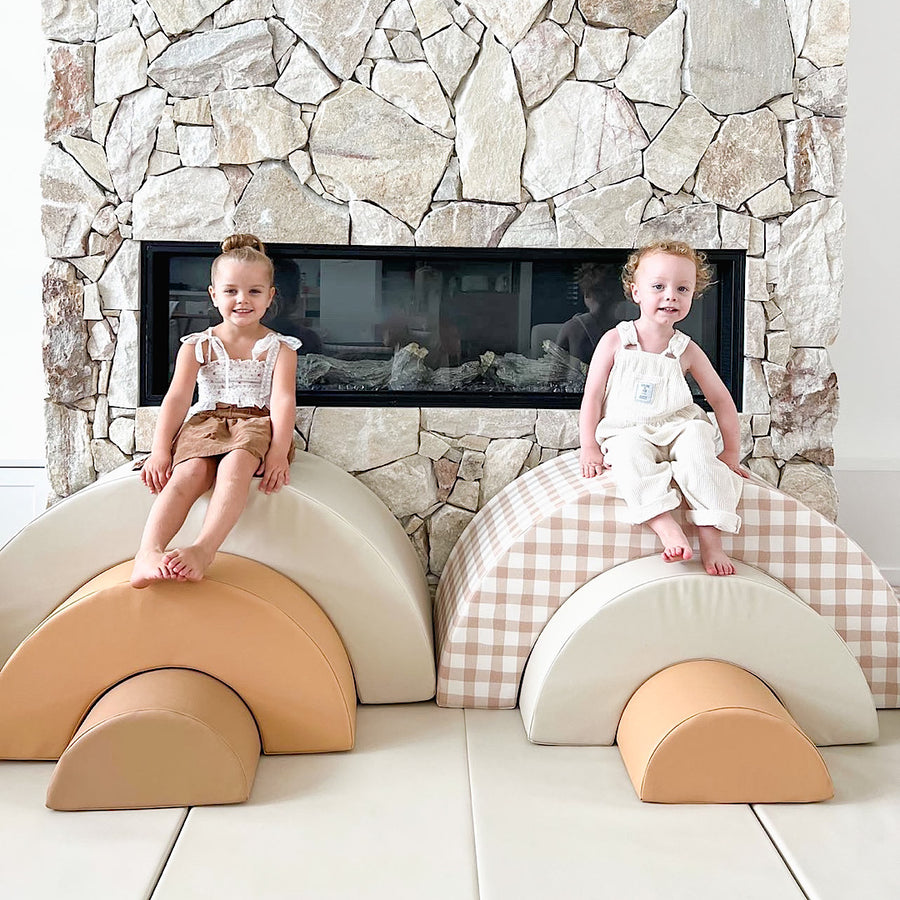 Rainbow Rocker Gingham | Sand | Caramel | – Play Planet Kids