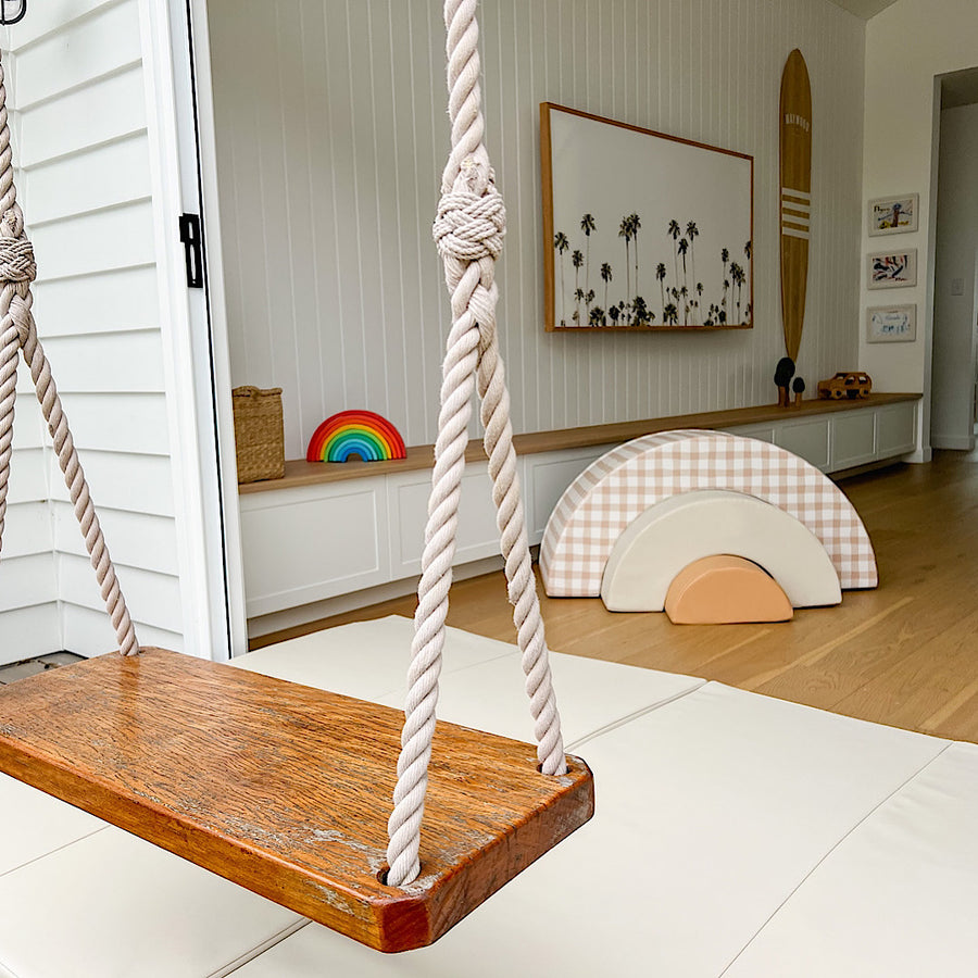 Rainbow Rocker Gingham | Sand | Caramel | – Play Planet Kids