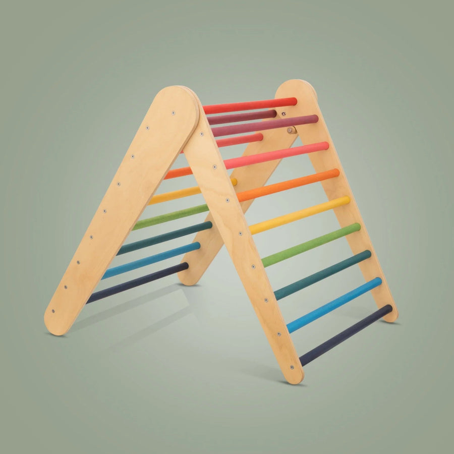 Large Folding Pikler Triangle, Rainbow – Play Planet Kids