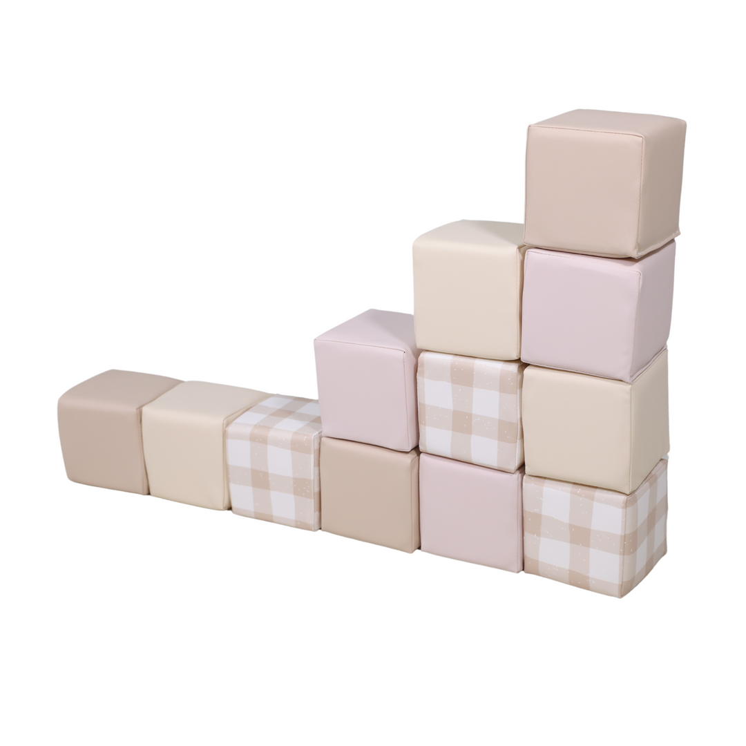 Foam Building Blocks | Pink | Gingham | Camel | Sand – Play Planet Kids